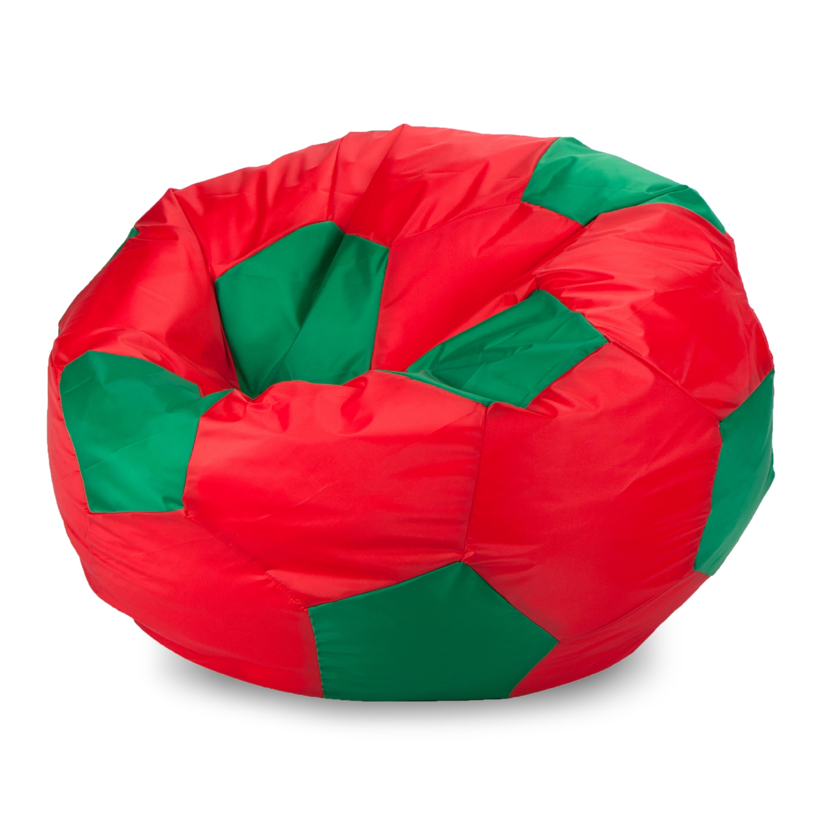 Кресло-мешок «Мяч», XL (95x95), оксфорд, Красный и зеленый