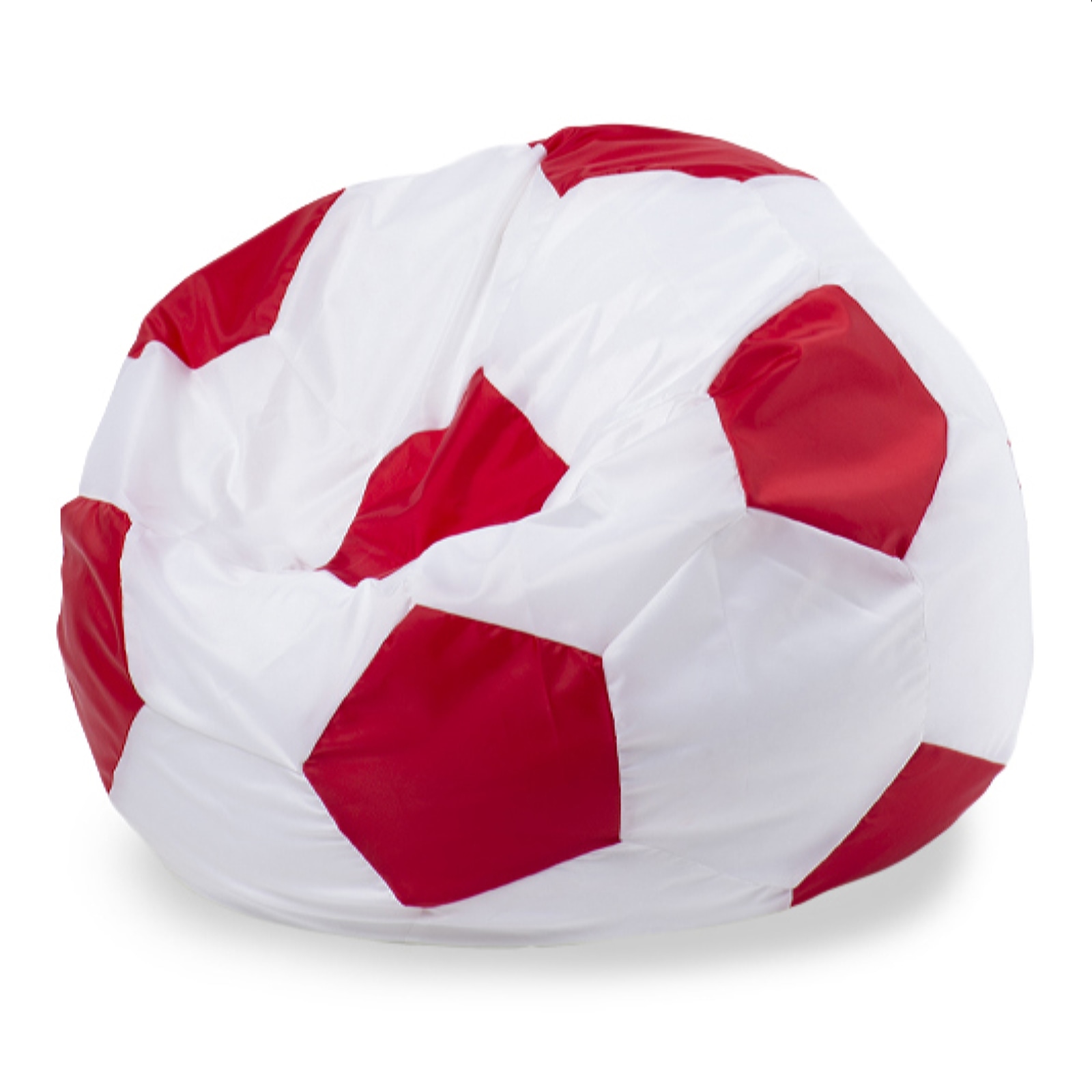 Кресло-мешок «Мяч», XXL (105x105), оксфорд, Белый и красный
