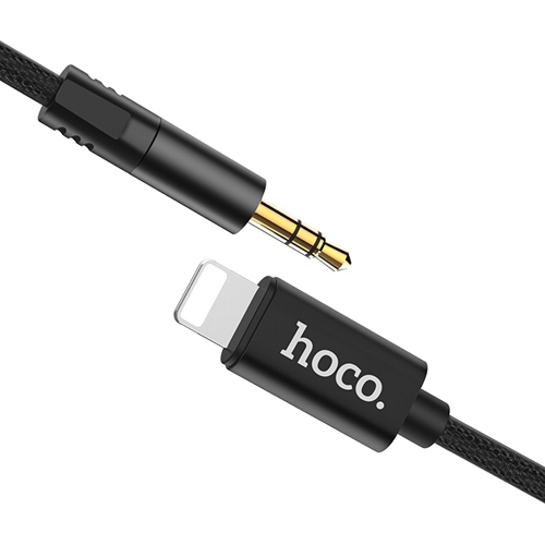 Аудио кабель 3.5мм штекер на Apple Lightning штекер Hoco UPA13 Black