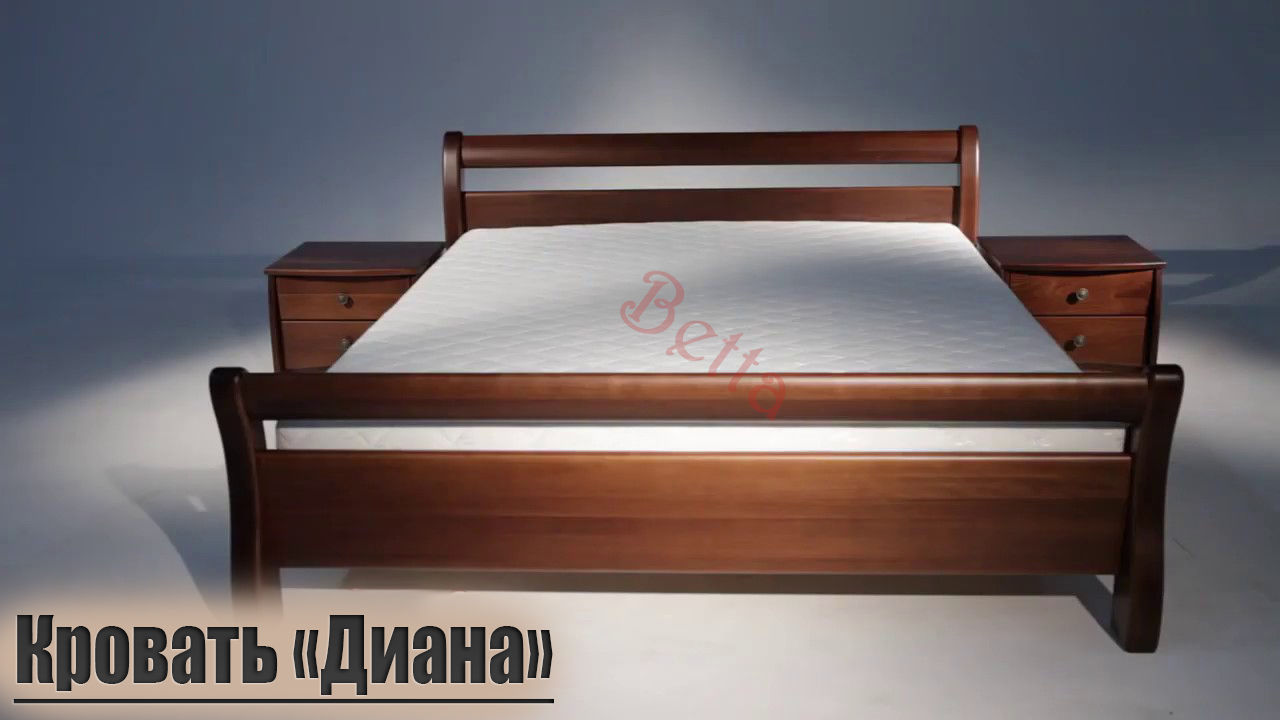 Кровать из массива сосны QualisMebel "Диана" 90х200, Старый Орех 3