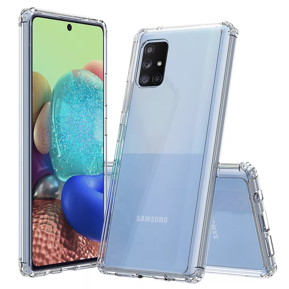 Чехол накладка бампер силикон + пластик / Samsung M30S / прозрачный