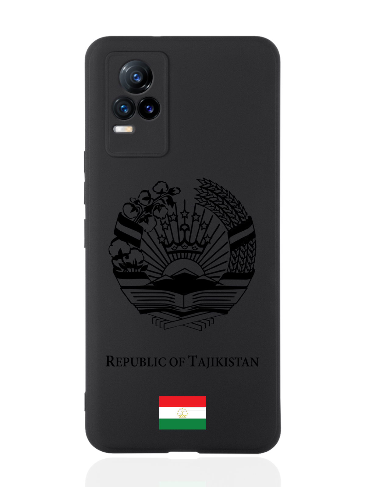 Чехол SignumCase для Vivo V21e Черный лаковый Герб Таджикистана черный