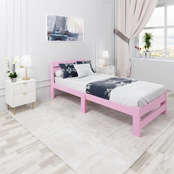 Кровать односпальная Solarius Мишка 70х200, розовый