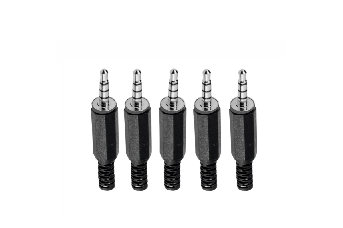 Разъем штекер mini-jack 3.5 мм 4-pin (папа), 5 шт