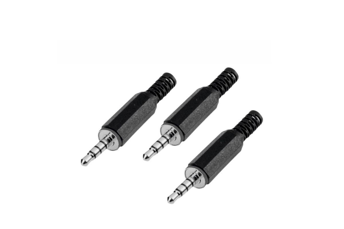 Разъем штекер mini-jack 3.5 мм 4-pin (папа), 3 шт