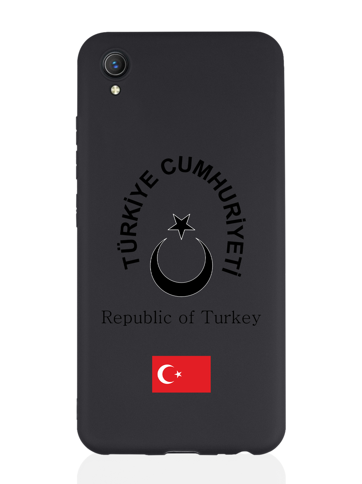 Чехол для Vivo Y1S/Y91C Черный лаковый Герб Турции черный