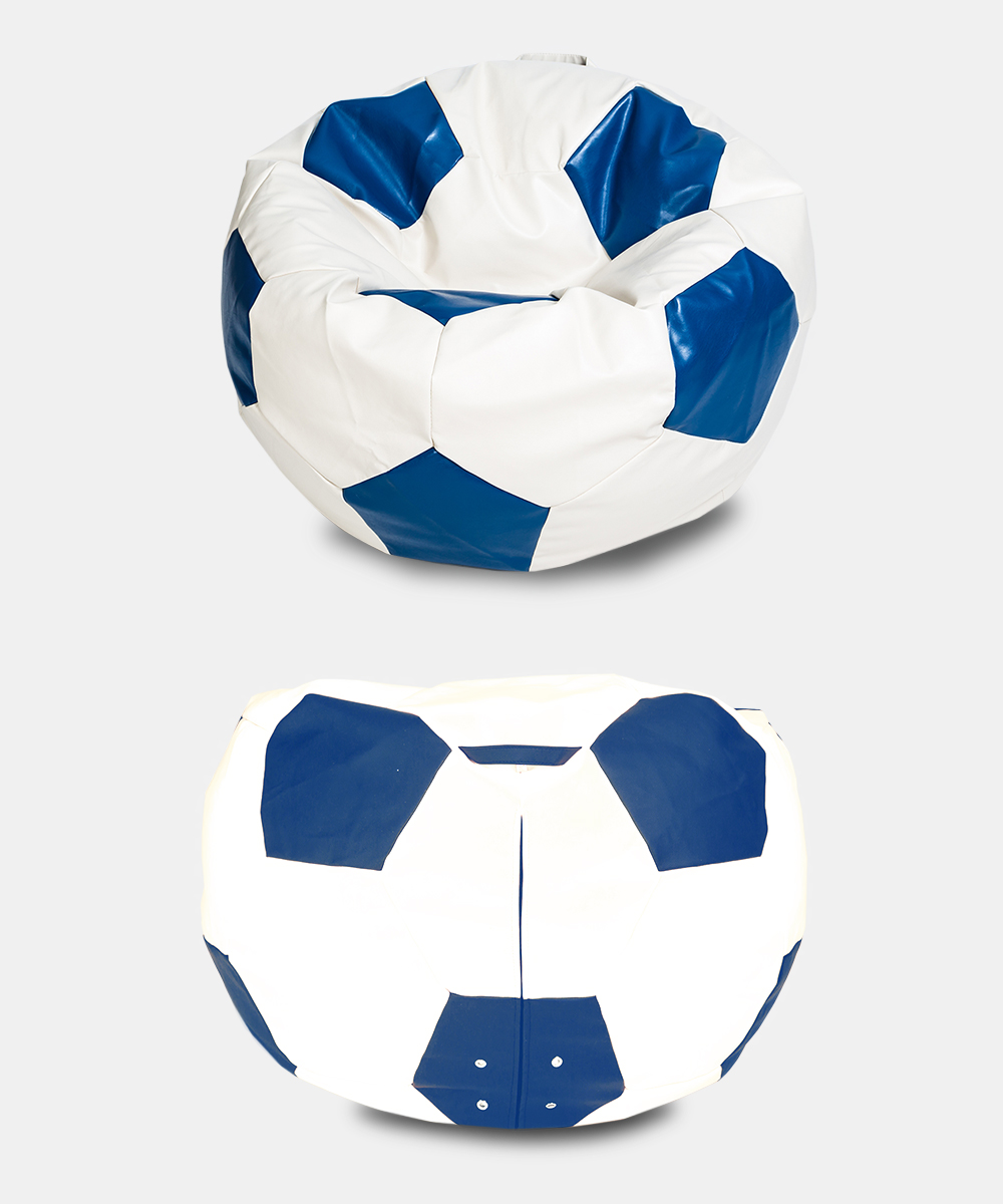 Кресло-мешок WowPuff Мяч Футбольный малый, Бело-синий