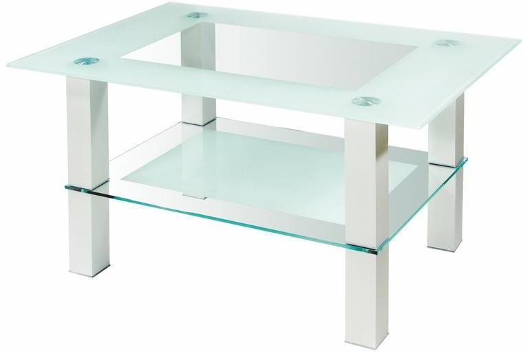 журнальный стол Мебелик Кристалл 2 Алюминий/Прозрачное стекло