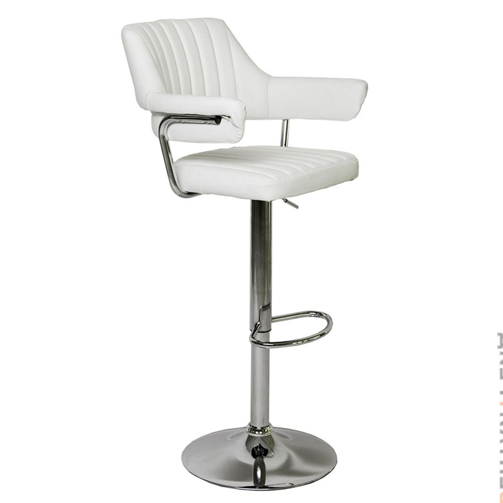 Барный стул B-trade WX-1029 Кожзам WX-1029WHITE/CHROME, серебристый/white
