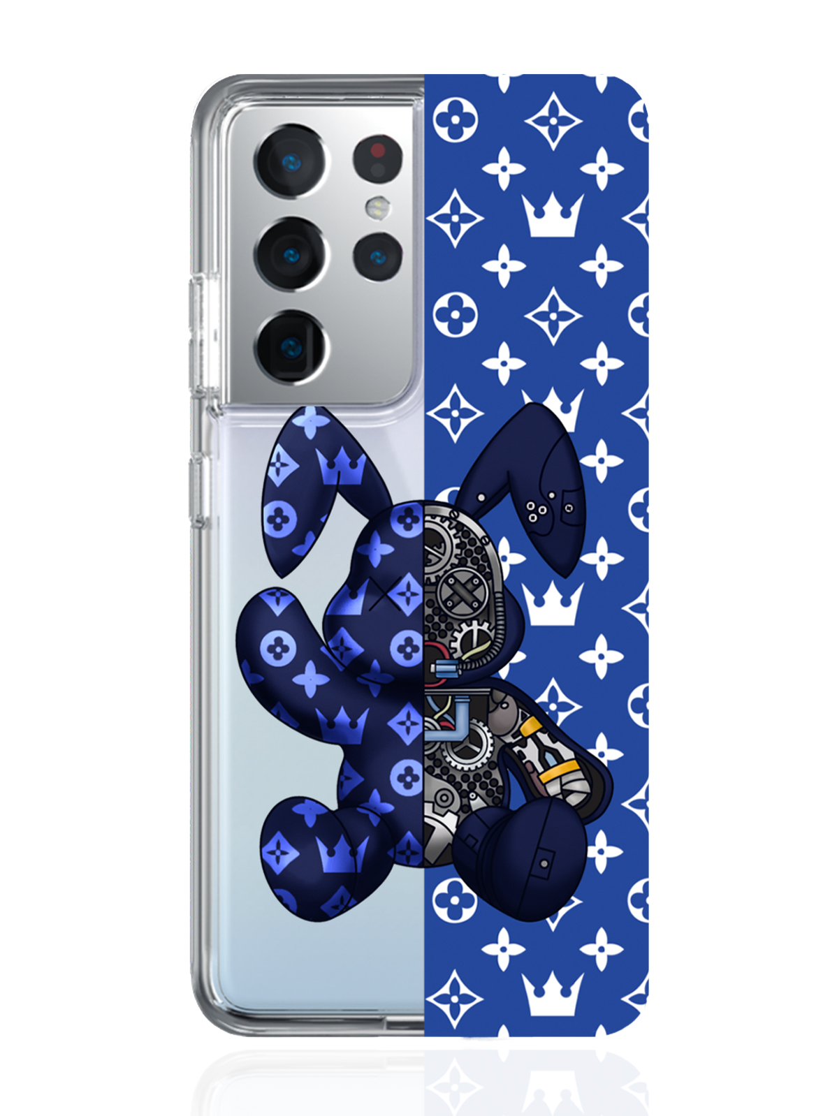 Чехол MustHaveCase для Samsung Galaxy S21 Ultra Bunny Синий прозрачный