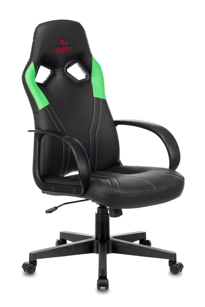 Игровое компьютерное кресло Бюрократ Zombie RUNNER, черный/зеленый
