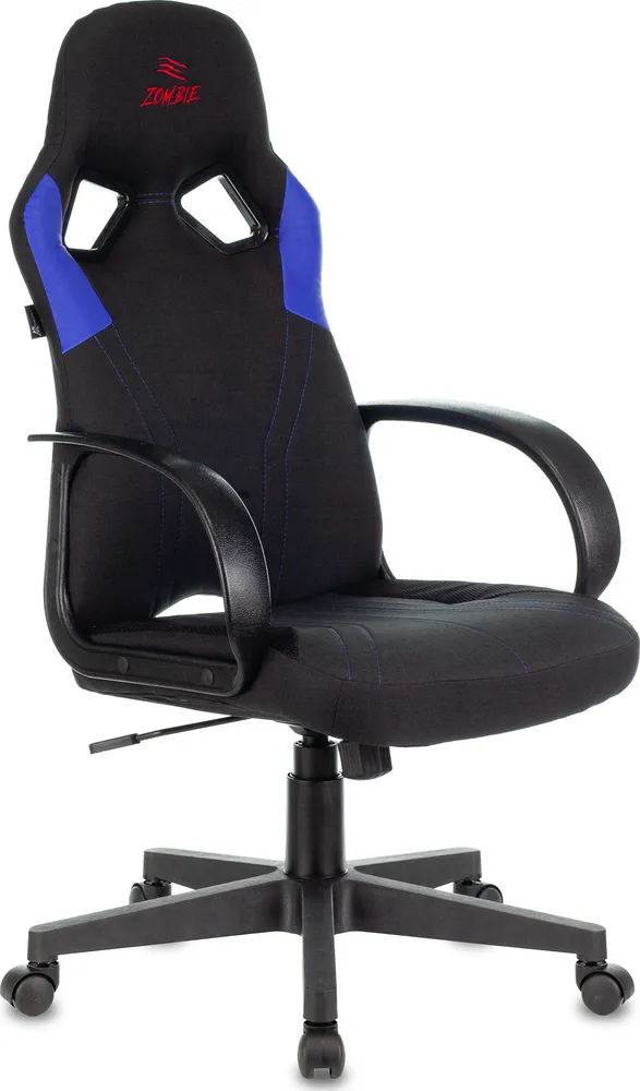 Игровое компьютерное кресло, Офисное кресло Бюрократ Zombie RUNNER, Черный/синий