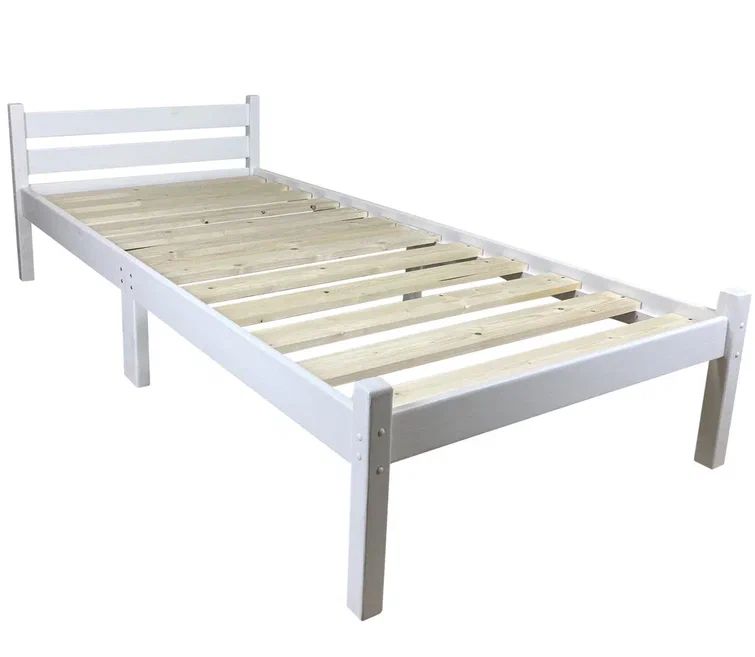 Кровать односпальная Solarius, Классика Компакт 90х190, цвет белый