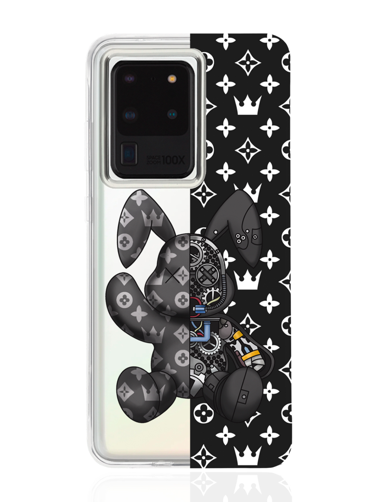 Чехол MustHaveCase для Samsung Galaxy S20 Ultra Bunny Черный прозрачный