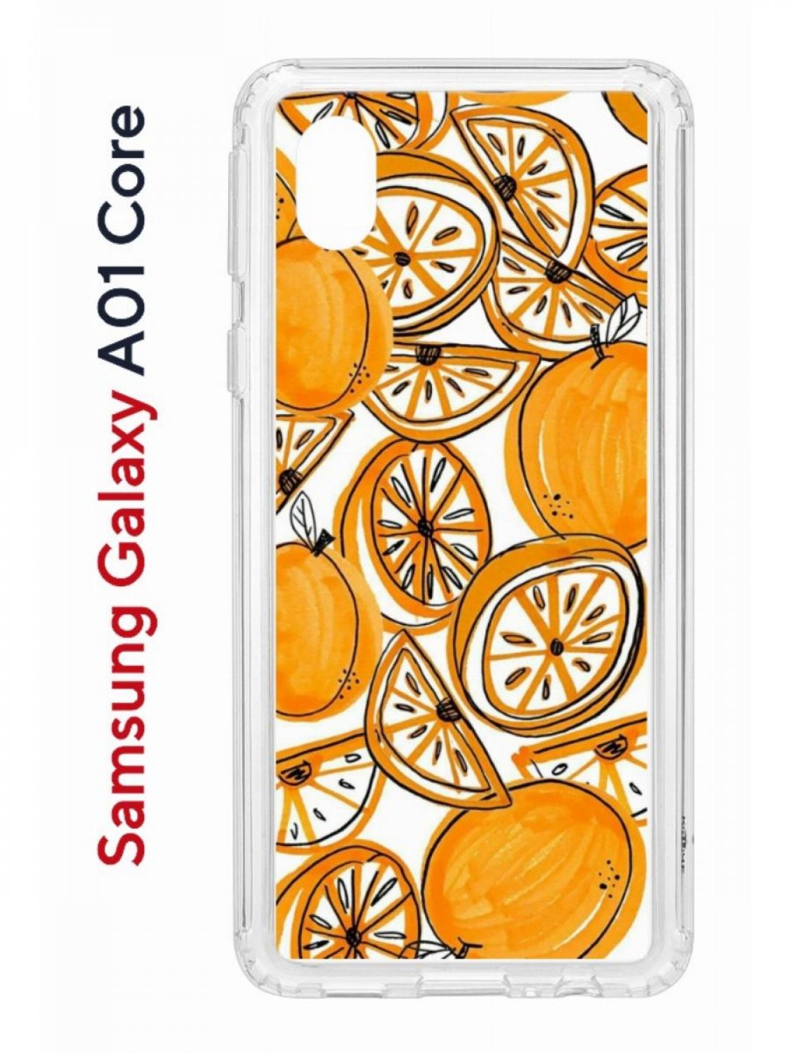 Чехол на Samsung Galaxy A01 Core с принтом Kruche Print Апельсины, противоударный бампер