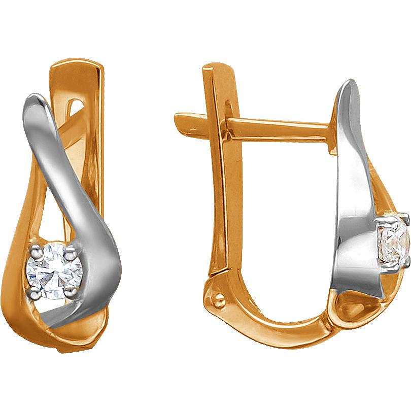 Серьги женские из золота Эстет 01С1112311Р, фианит