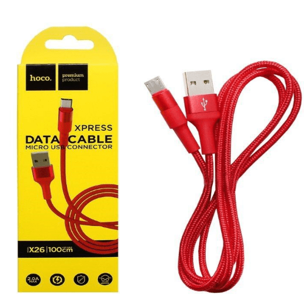 Кабель USB Micro USB Hoco X26 1m  красный