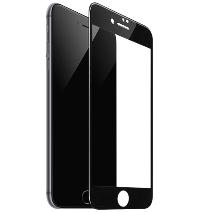 Защитное 3D стекло для экрана iPhone 6 Plus противоударное / закругленные края (Черный)