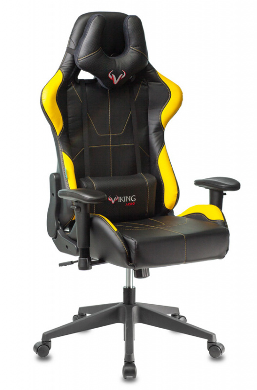 Кресло игровое ZOMBIE VIKING 5 AERO YELLOW черный/желтый искусственная кожа