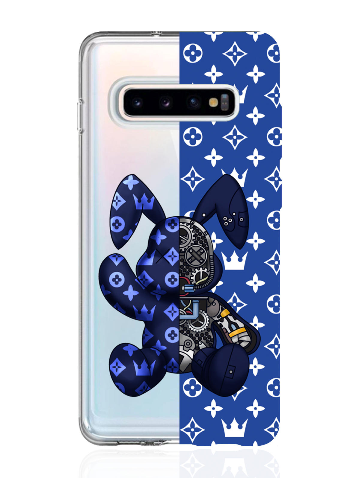 Чехол MustHaveCase для Samsung Galaxy S10 Bunny Синий прозрачный