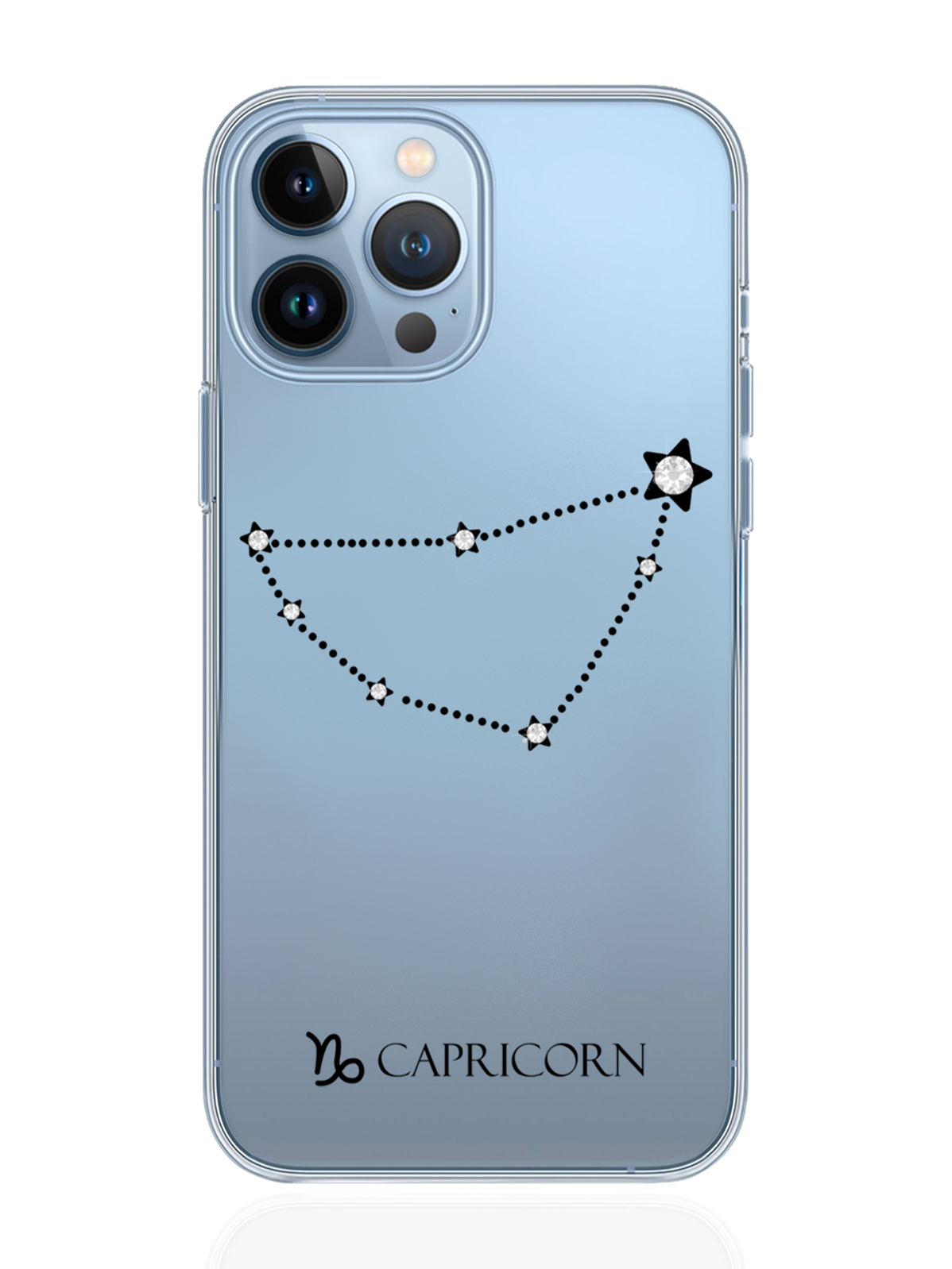 Чехол с инкрустацией кристаллами Lux для iPhone 13 Pro Max Козерог Capricorn