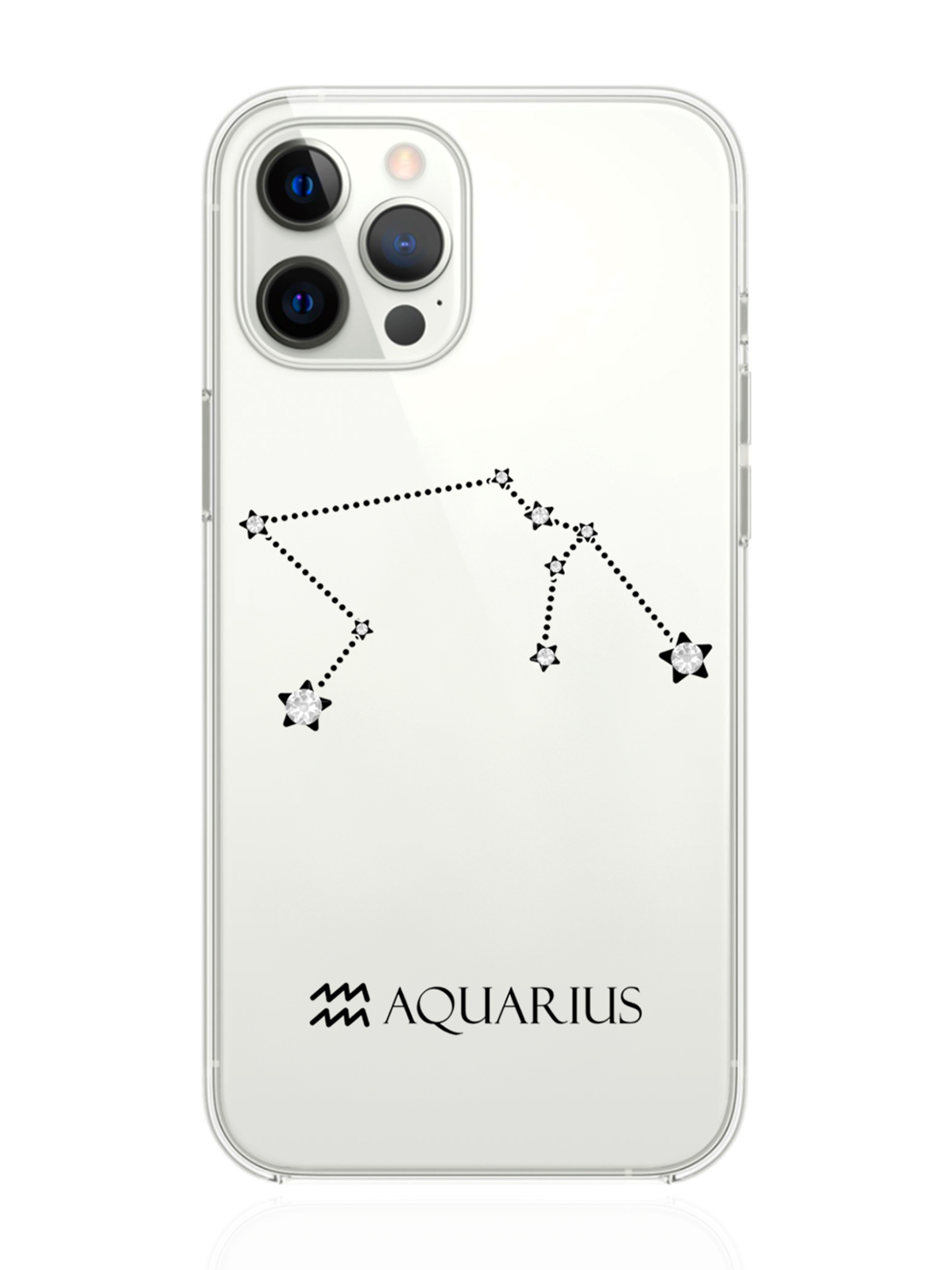 Чехол с инкрустацией кристаллами Lux для iPhone 12 Pro Max Водолей Aquarius