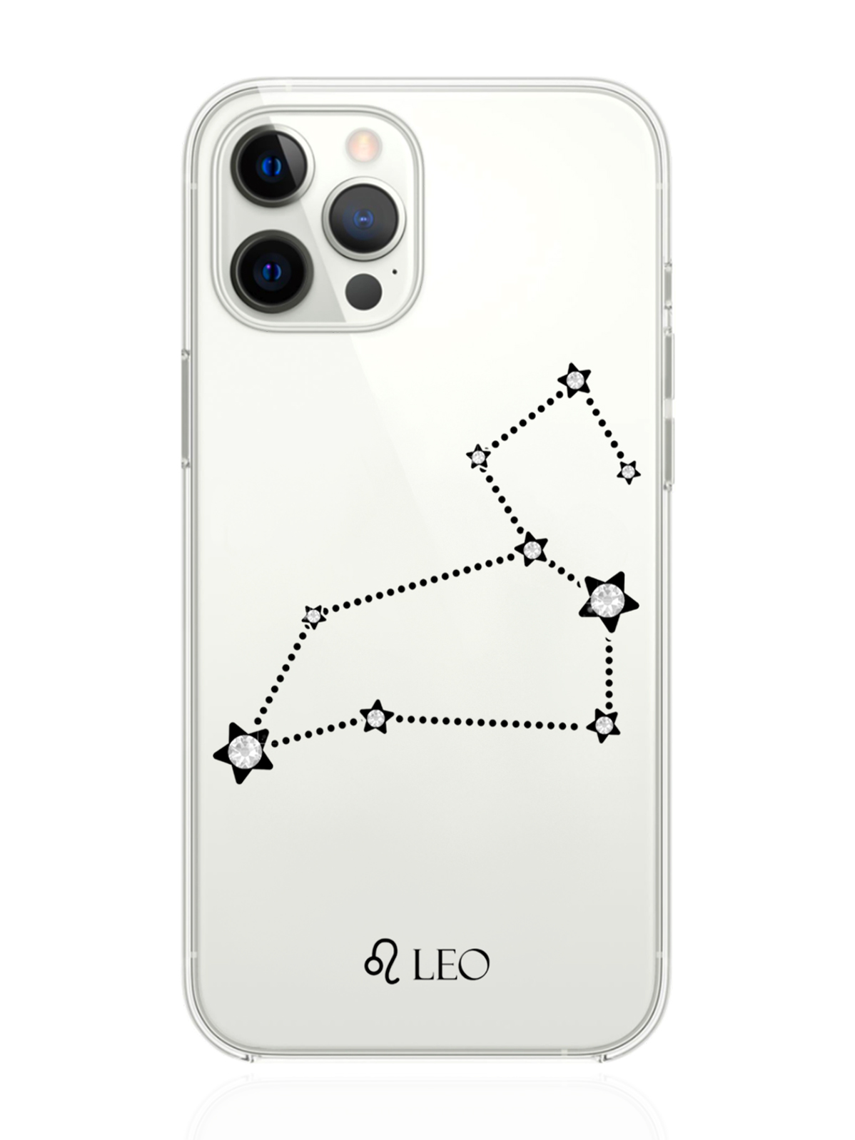 Чехол с инкрустацией кристаллами Lux для iPhone 12 Pro Max Лев Leo