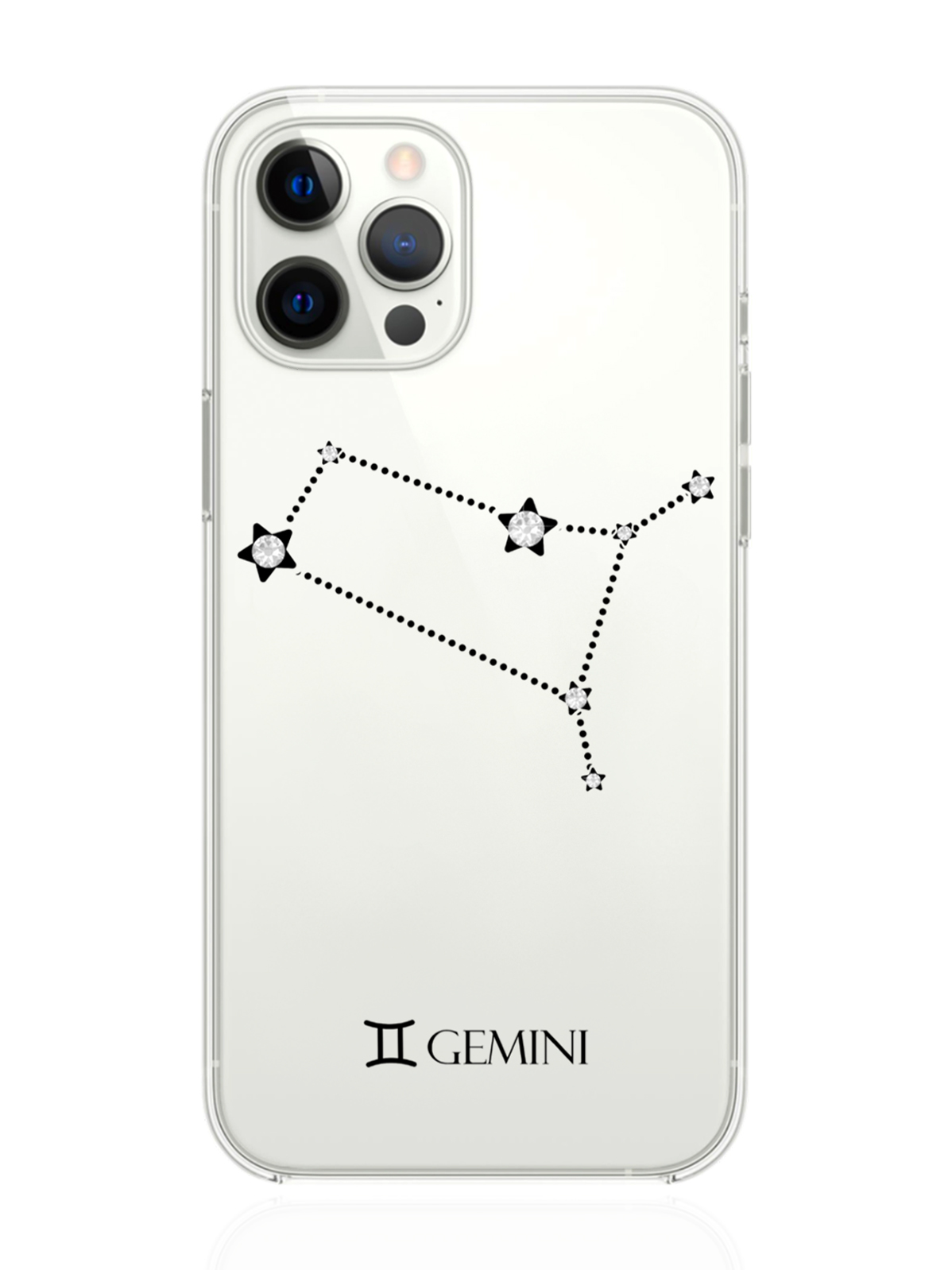 Чехол с инкрустацией кристаллами Lux для iPhone 12 Pro Max Близнецы Gemini