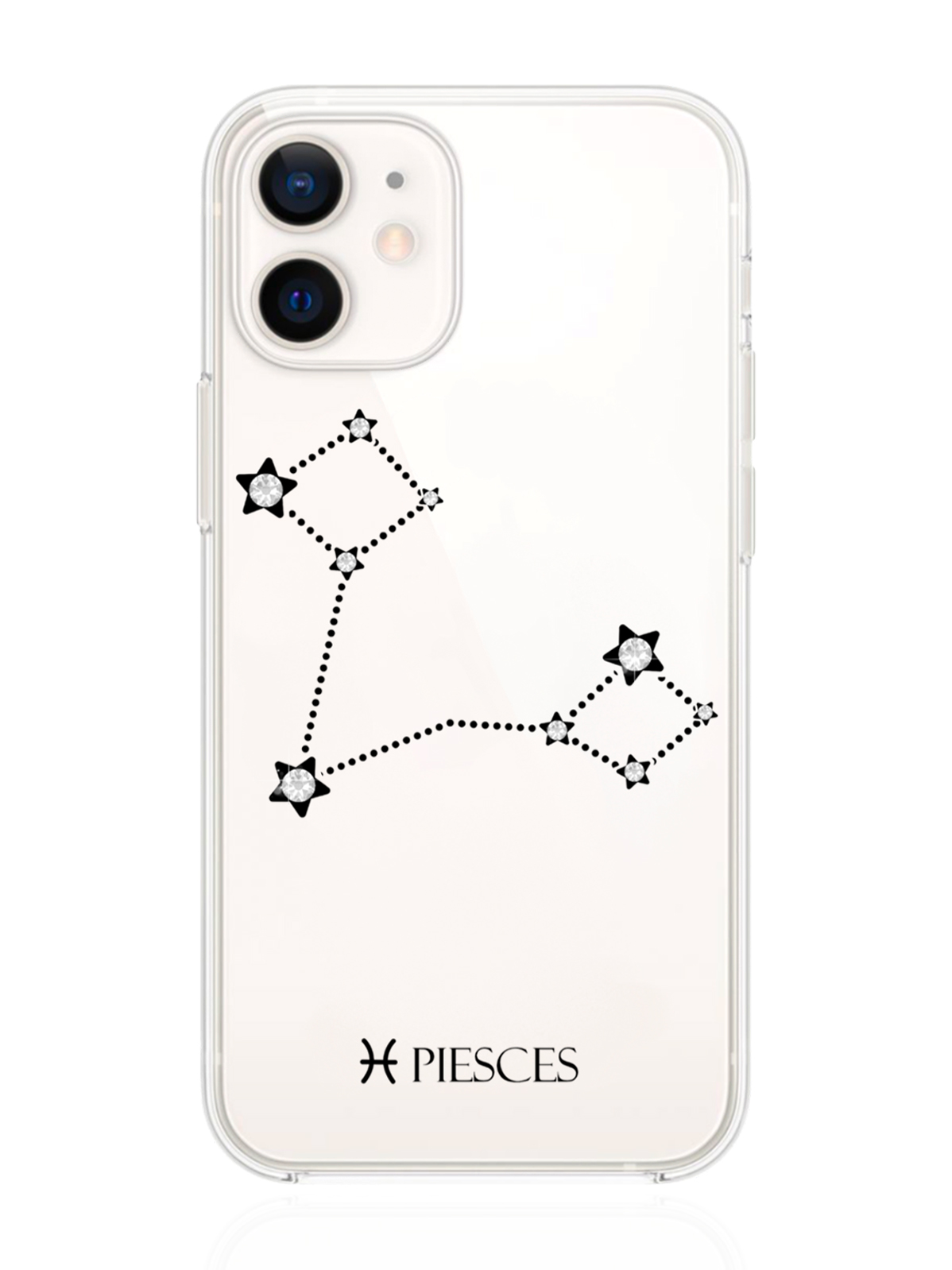 Чехол с инкрустацией кристаллами Lux для iPhone 12 Mini Рыбы Pisces
