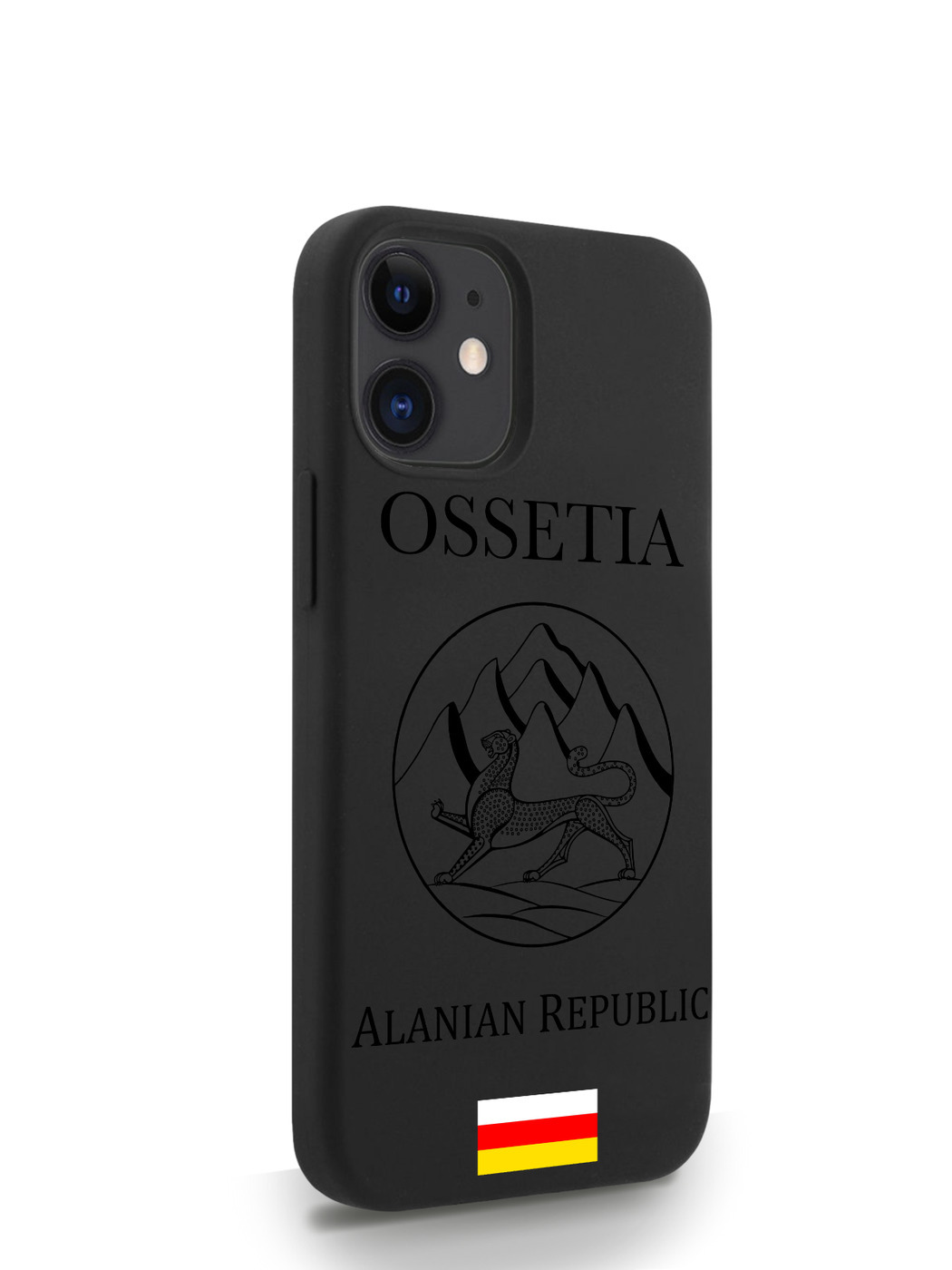 Чехол MustHaveCase для iPhone 12 Mini Черный лаковый Герб Северной Осетии черный