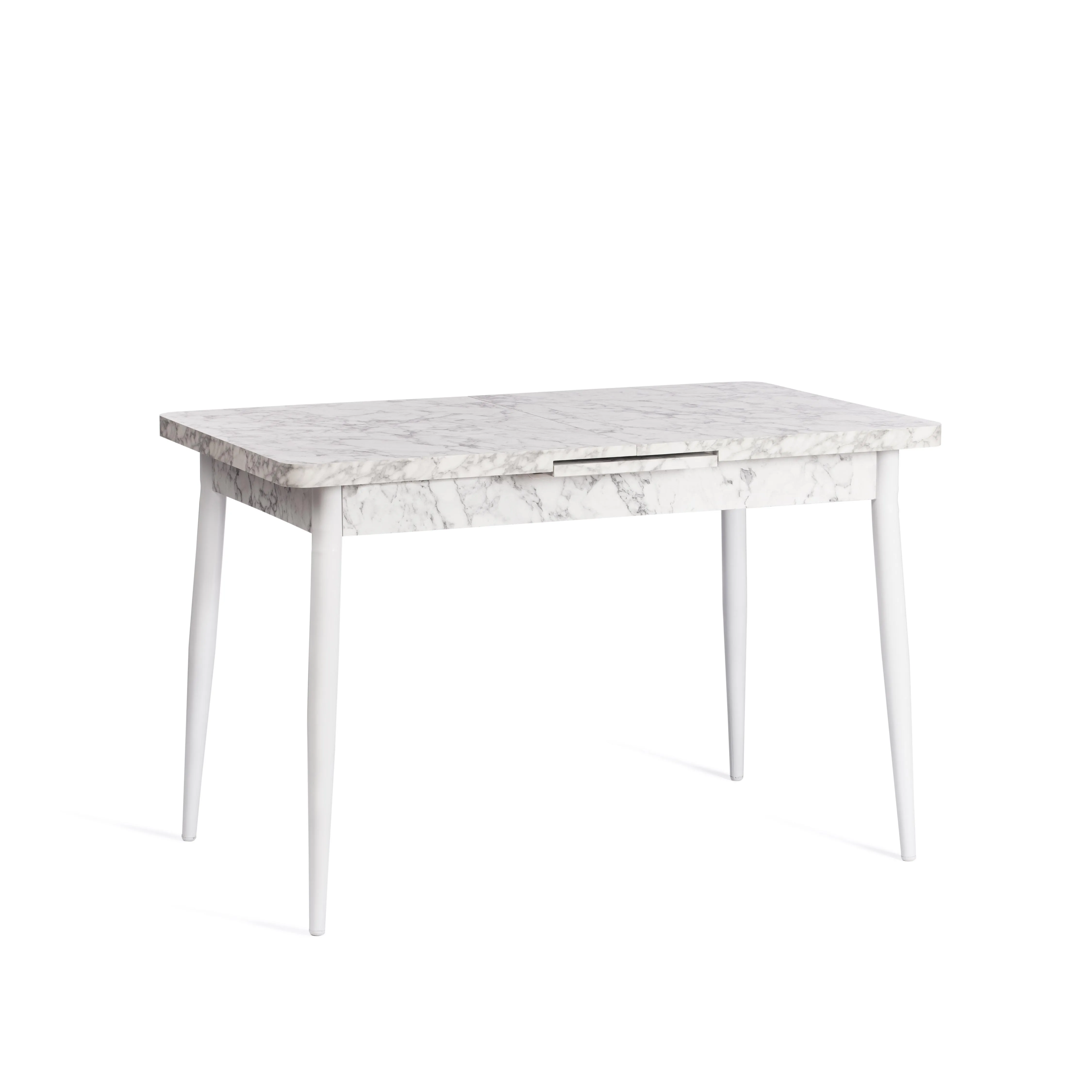 Стол кухонный TetChair Alta, 120х70х75 см, белый мрамор/белый