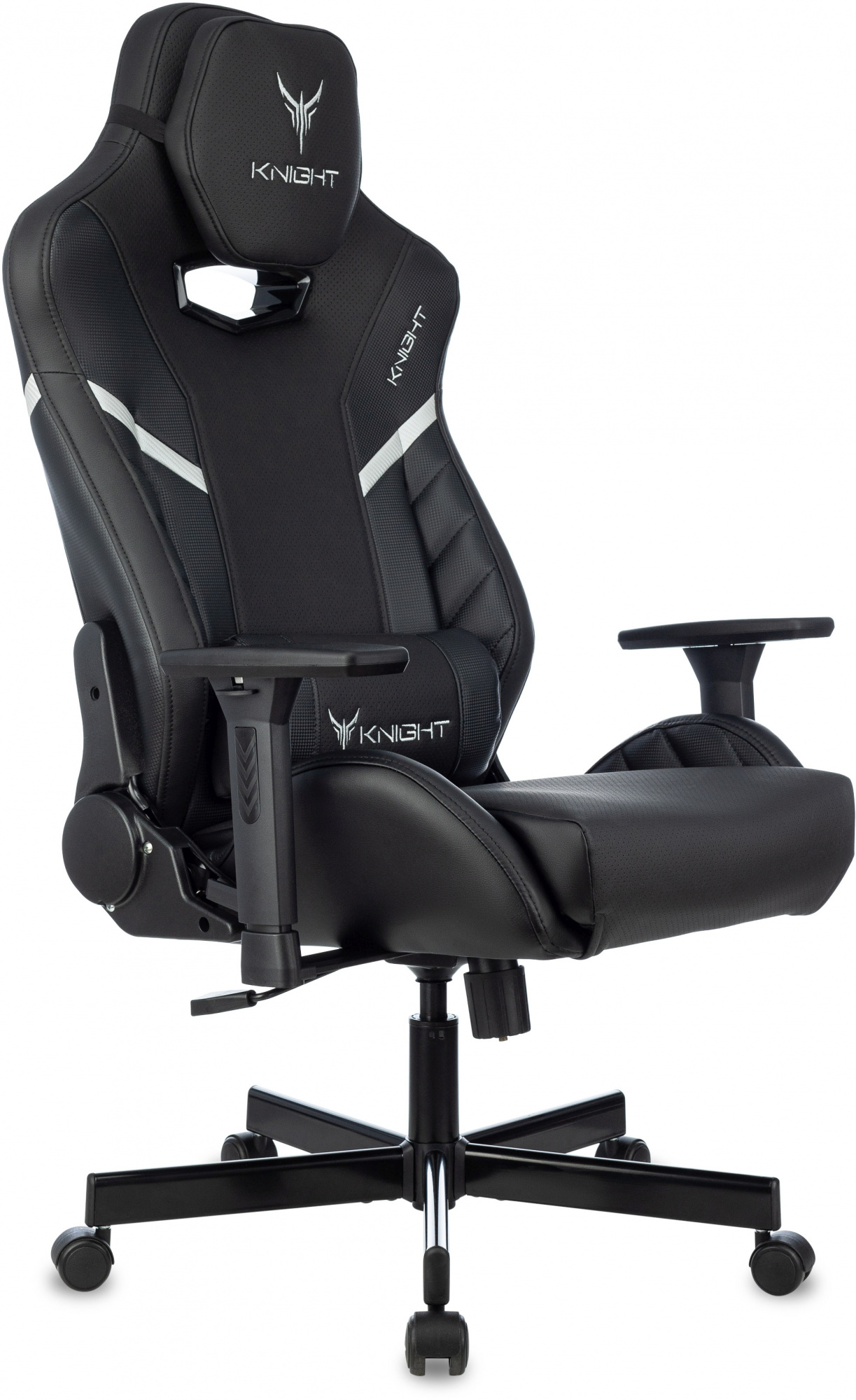 Кресло игровое Бюрократ Knight Thunder 5X черный, экокожа