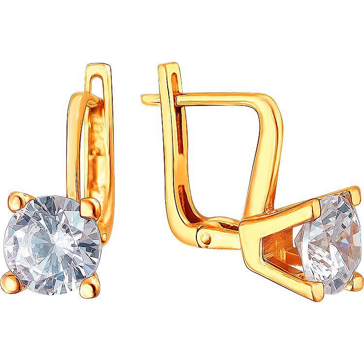Серьги из серебра Эстет 01С1510757А, фианит