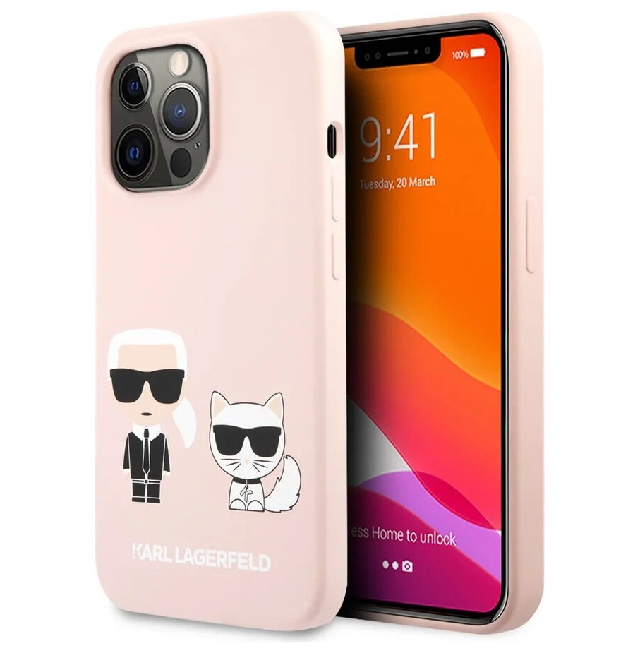 Чехол CG Mobile Karl Lagerfeld Liquid silicone Karl Choupette iPhone 13 Pro, Розовый