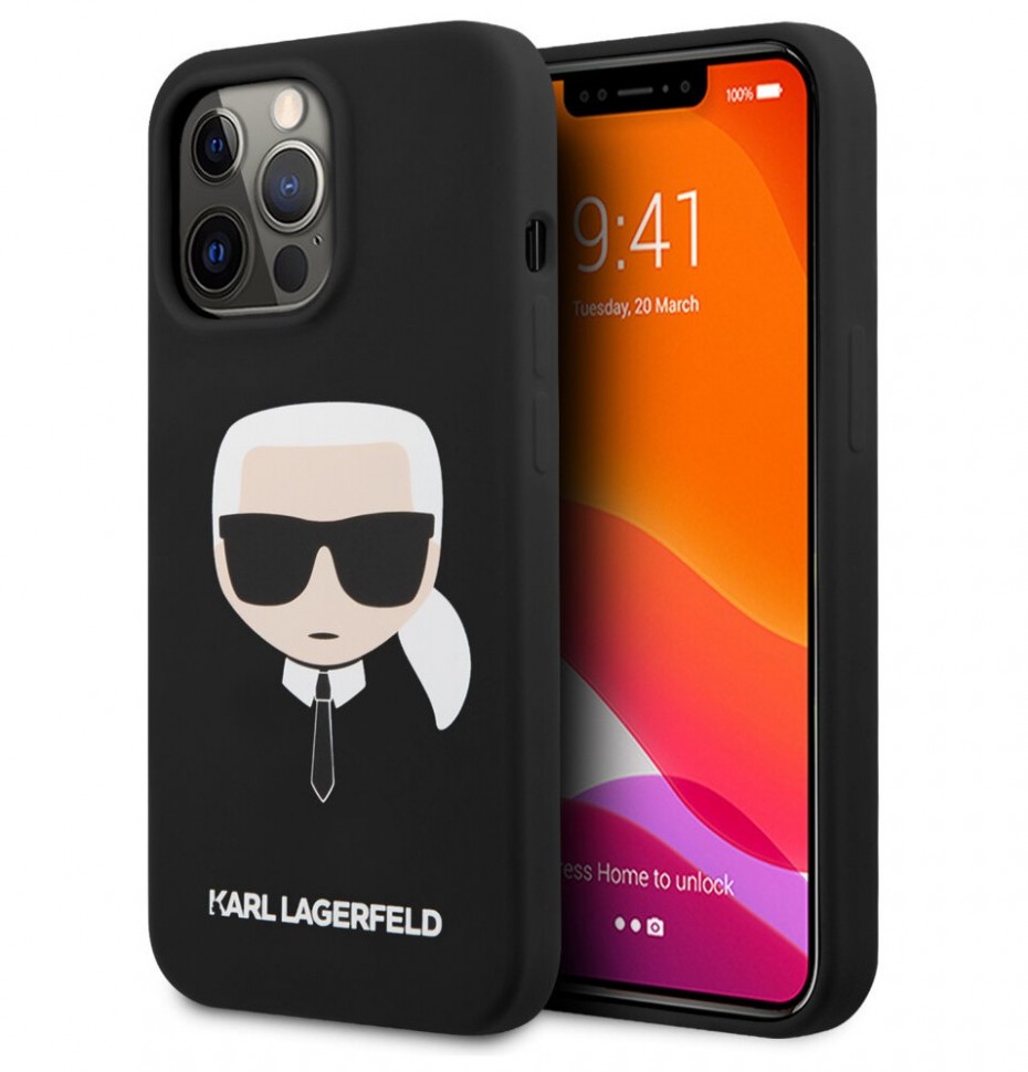 Чехол CG Mobile Karl Lagerfeld Liquid silicone Karls Head Hard iPhone 13 Pro Max, Черный