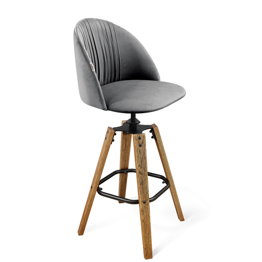 Барный стул Sheffilton 209261, черный муар/брш.коричневый/брш.коричневый/угольно-серый