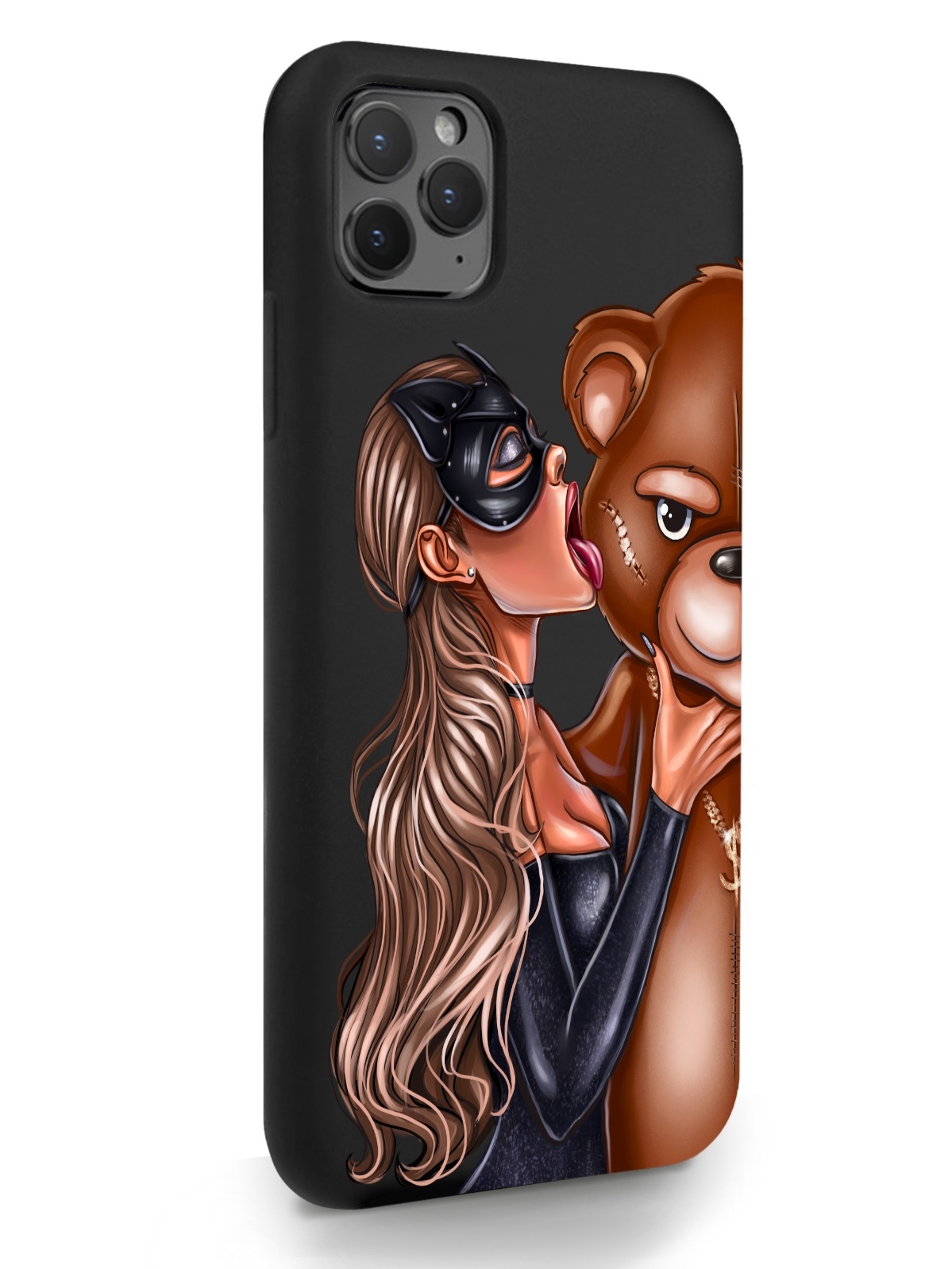 Чехол MustHaveCase для iPhone 11 Pro Max Кошечка и мишка черный
