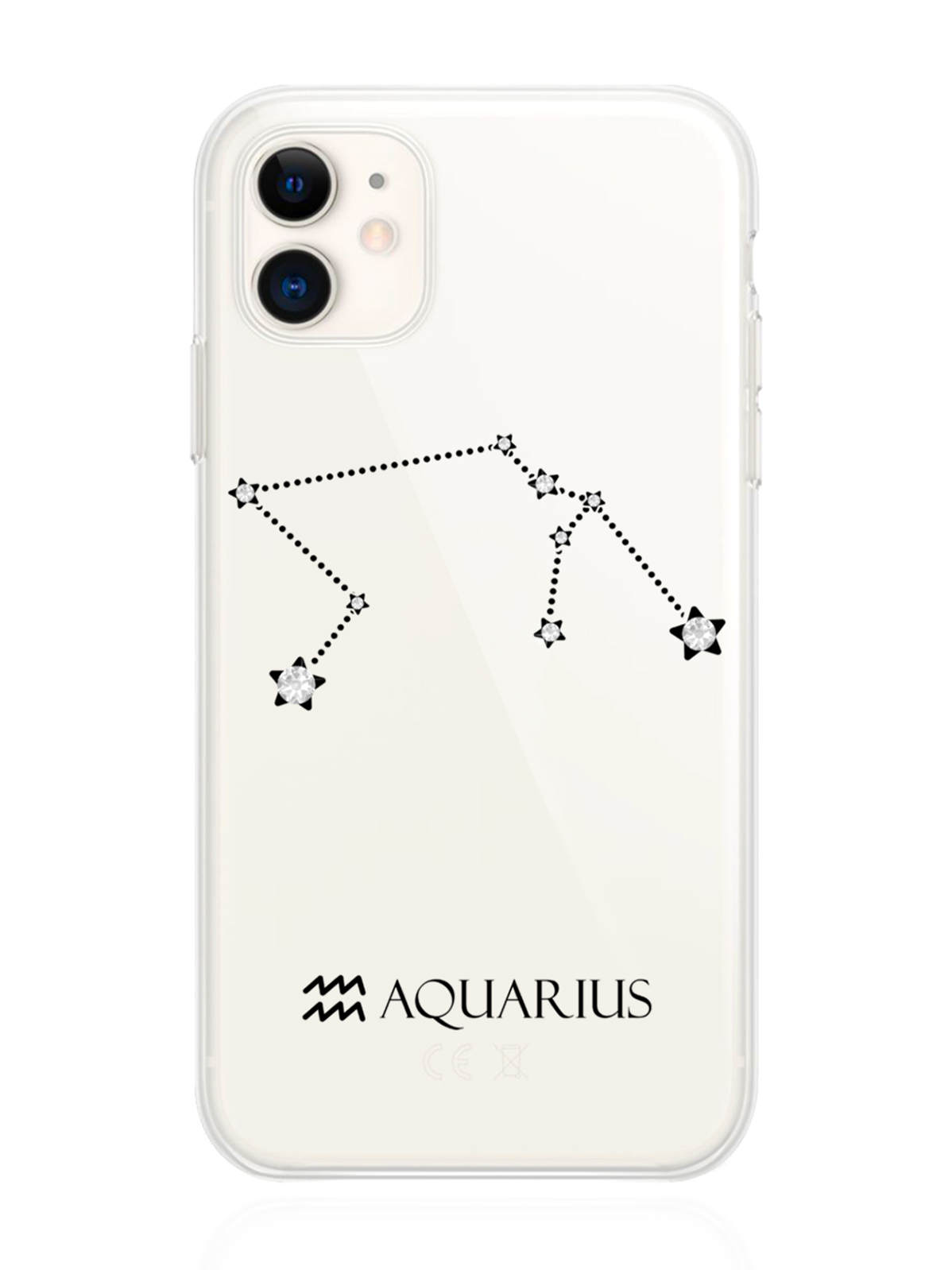 Чехол с инкрустацией кристаллами Lux для iPhone 11 Водолей Aquarius