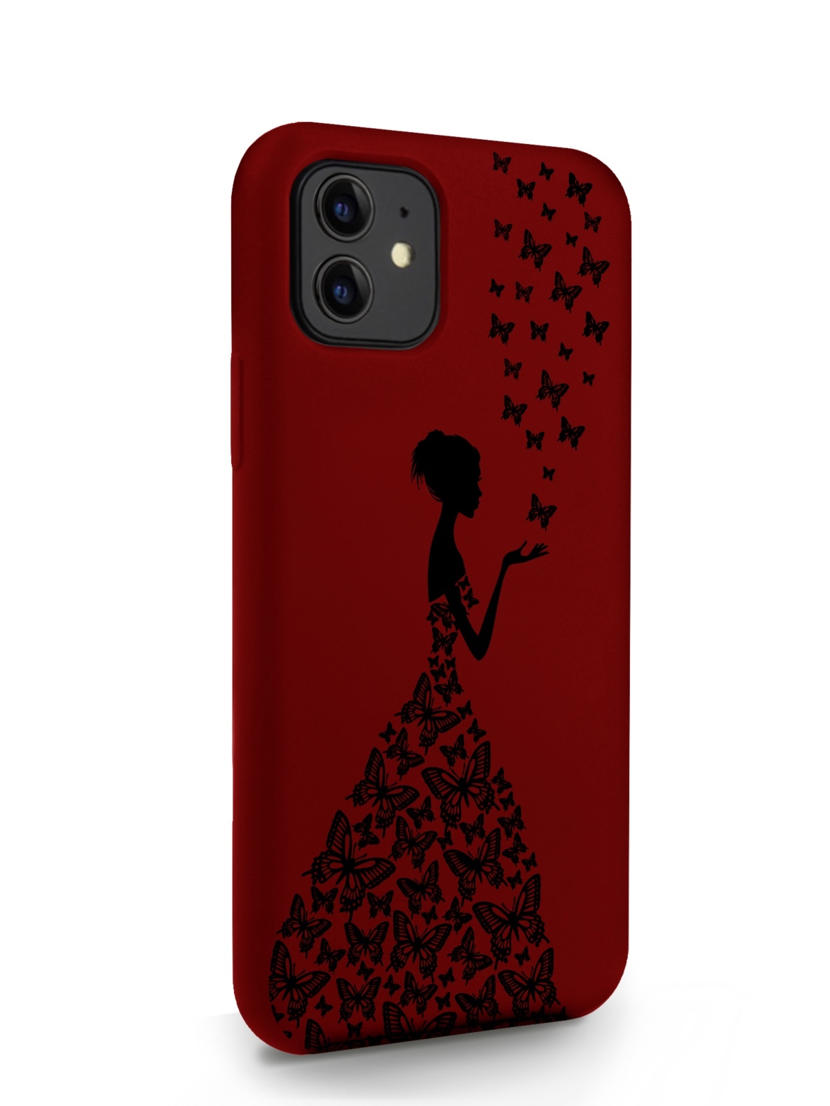 Чехол MustHaveCase для iPhone 11 Девушка с бабочками красный
