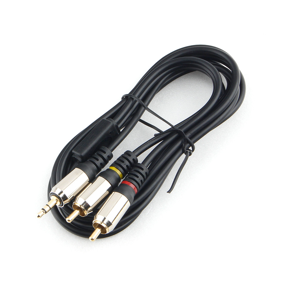 Кабель AUX Cablexpert CCAB-02-35M2RM-1.5MB 3.5 mm jack/2 RCA 1,5м Black