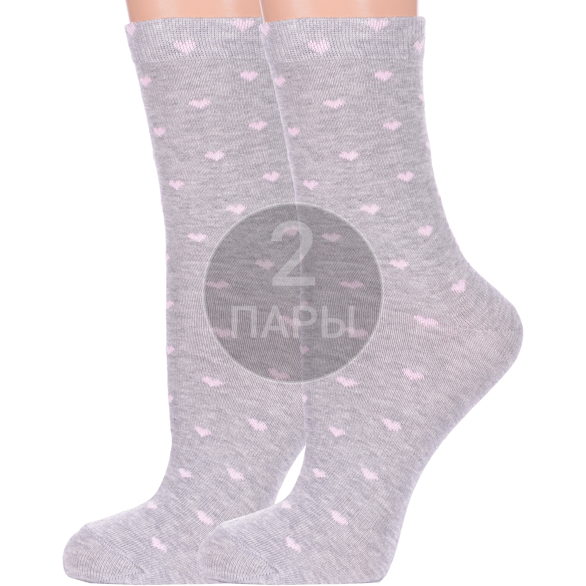 Комплект носков женских Para Socks 2-L1D3 серых 23, 2 пары