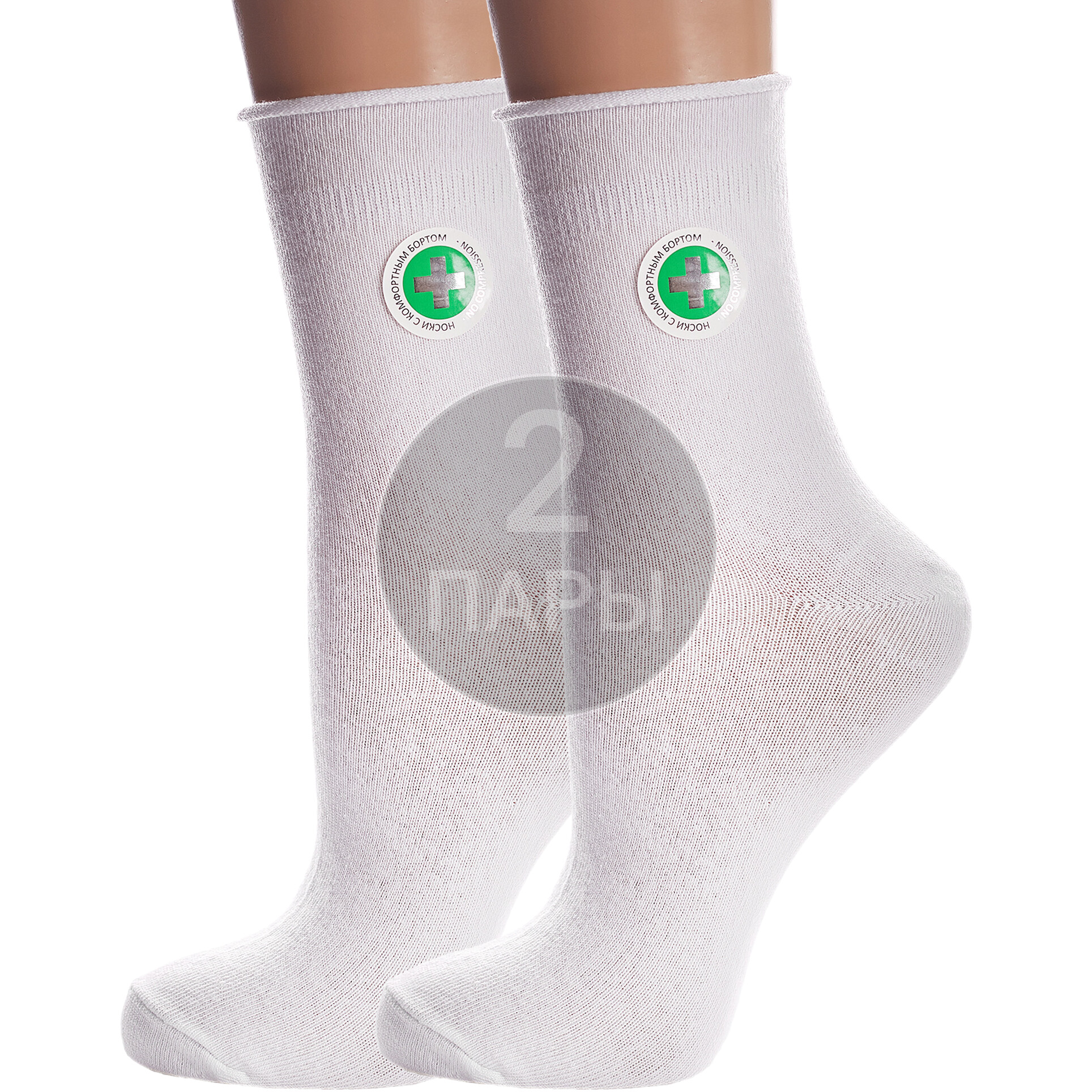 Комплект носков женских Para Socks 2-L1D19 белых 25, 2 пары