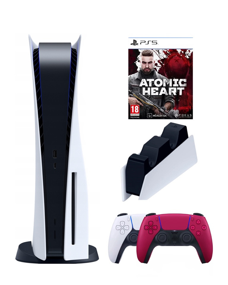Игровая приставка Sony PlayStation 5 (3-ревизия)+2-й геймпад(красный)+зарядное+Atomic