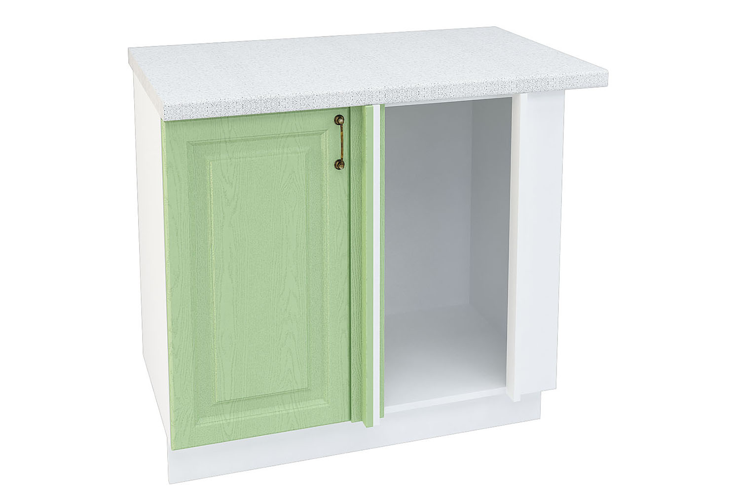 Шкаф кухонный напольный, Сурская мебель, Ницца, угловой, 591679, белый/дуб оливковый