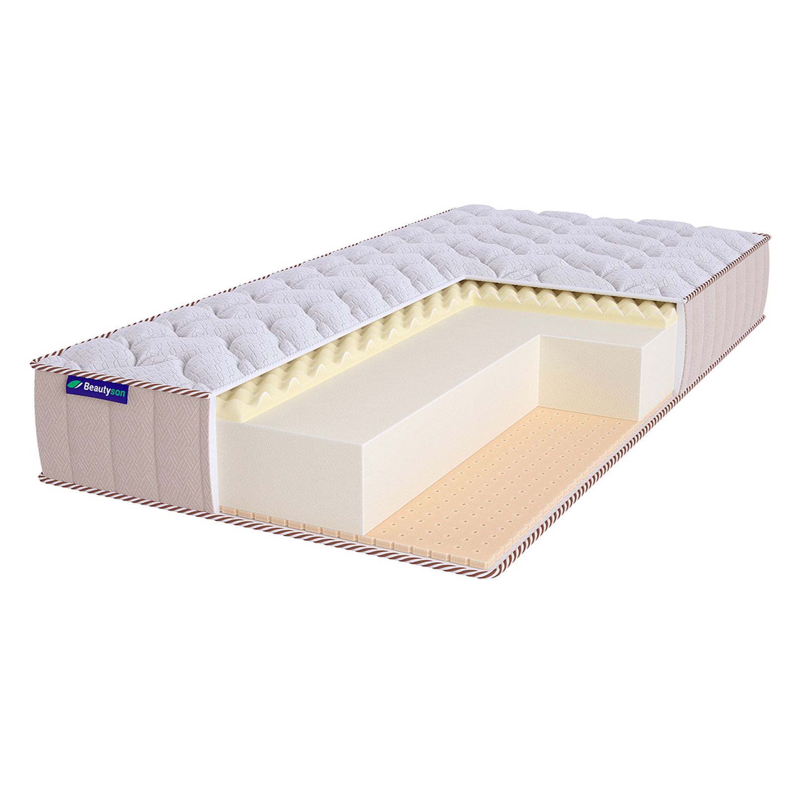 Матрас Beautyson Roll Foam Hard 14 Massage Latex Lux, 125х160, 20 см, беспружинный
