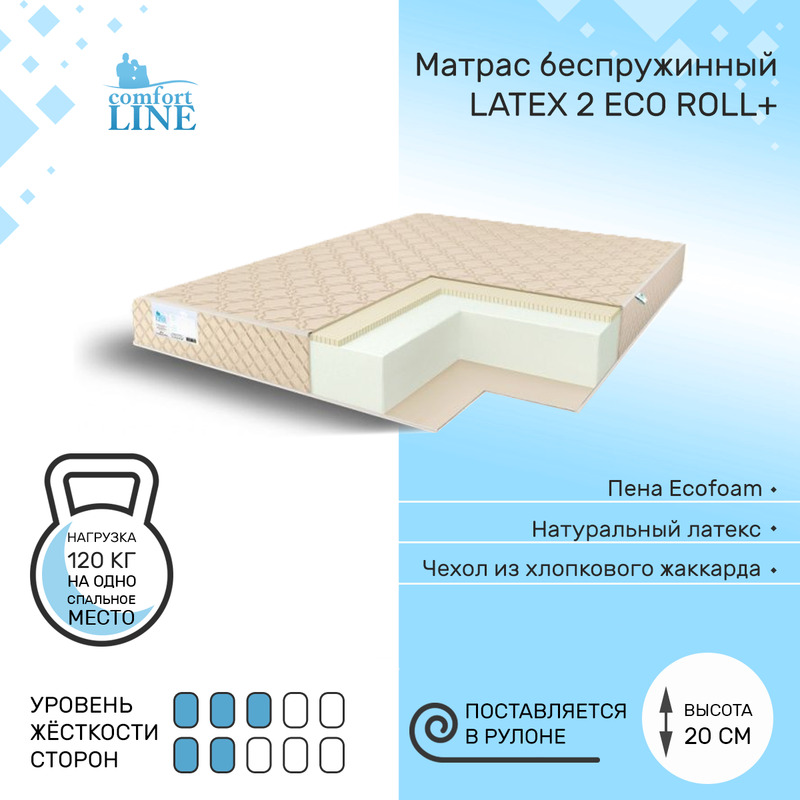 Матрас беспружинный Comfort Line Latex 2 Eco Roll+ 80х200, высота 20 см