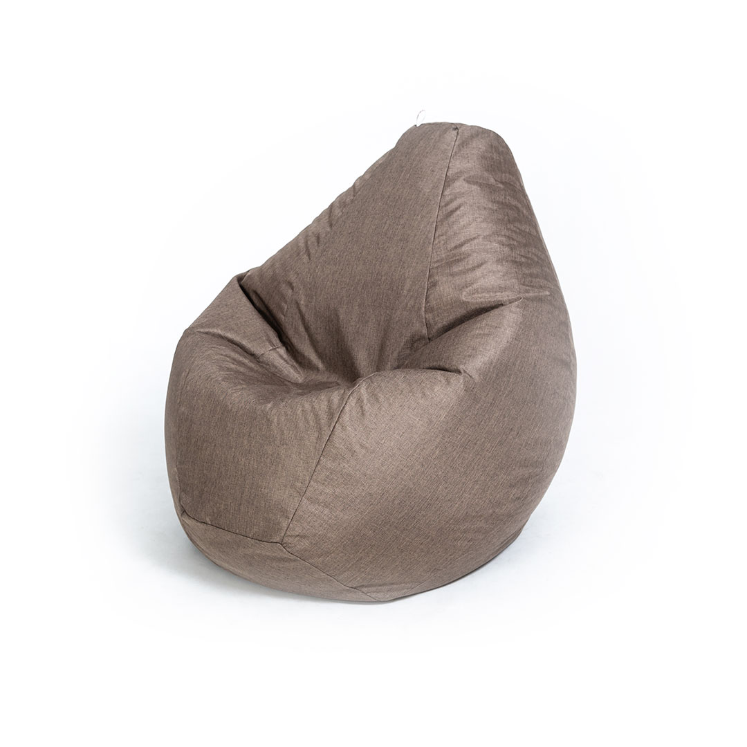 Кресло мешок WowPuff ГРУША рогожка большой 135 см, коричневый