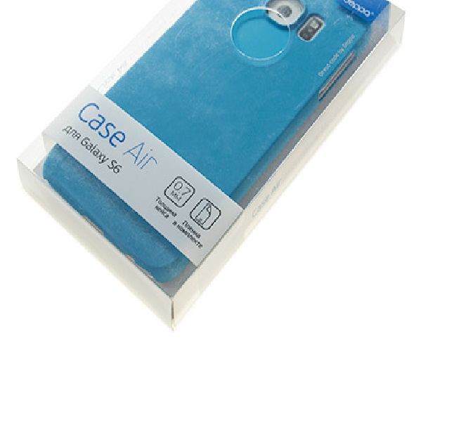 Накладка Air Case для Samsung Galaxy G920 S6 + защитная пленка, голубая, Deppa