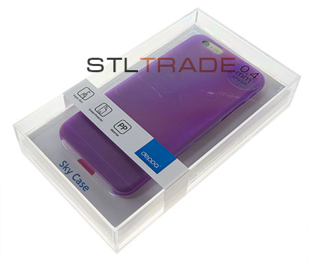 Накладка Sky Case для iPhone 6 4,7 + защитная пленка, 0,4мм, фиолетовая, Deppa