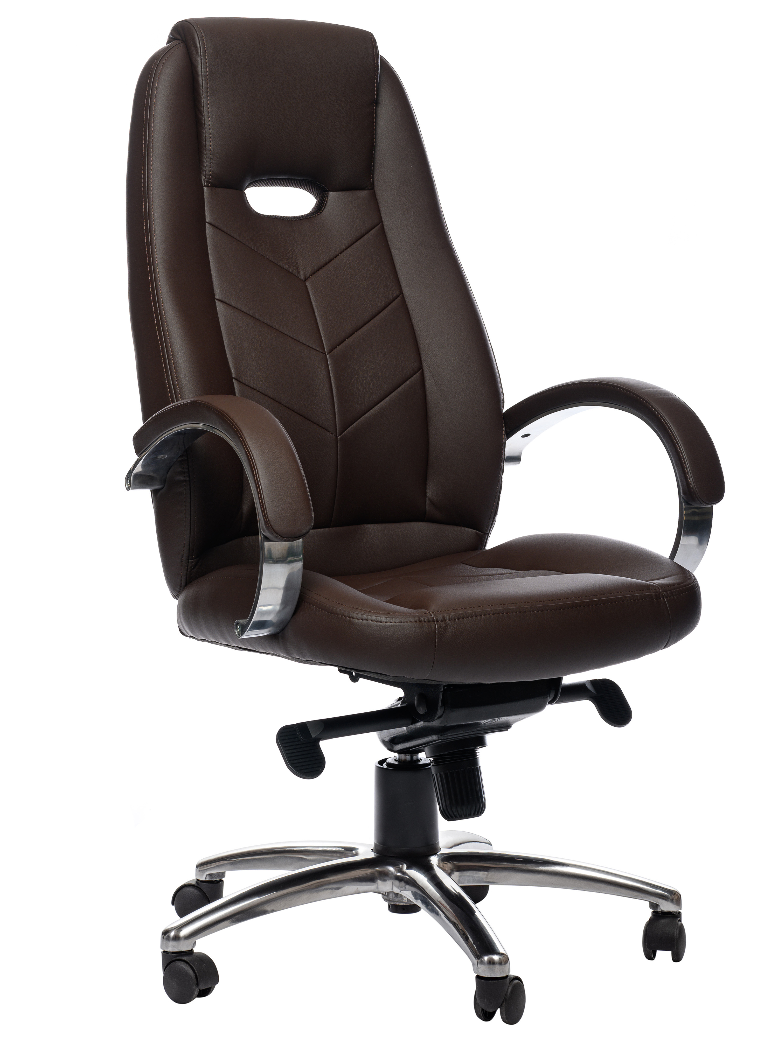 Компьютерное кресло для руководителя РосКресла Aura, экокожа, коричневый